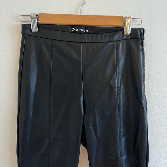 Zara | Pants & Jumpsuits | Zara Faux Leather Side Zip Pants | Poshmark